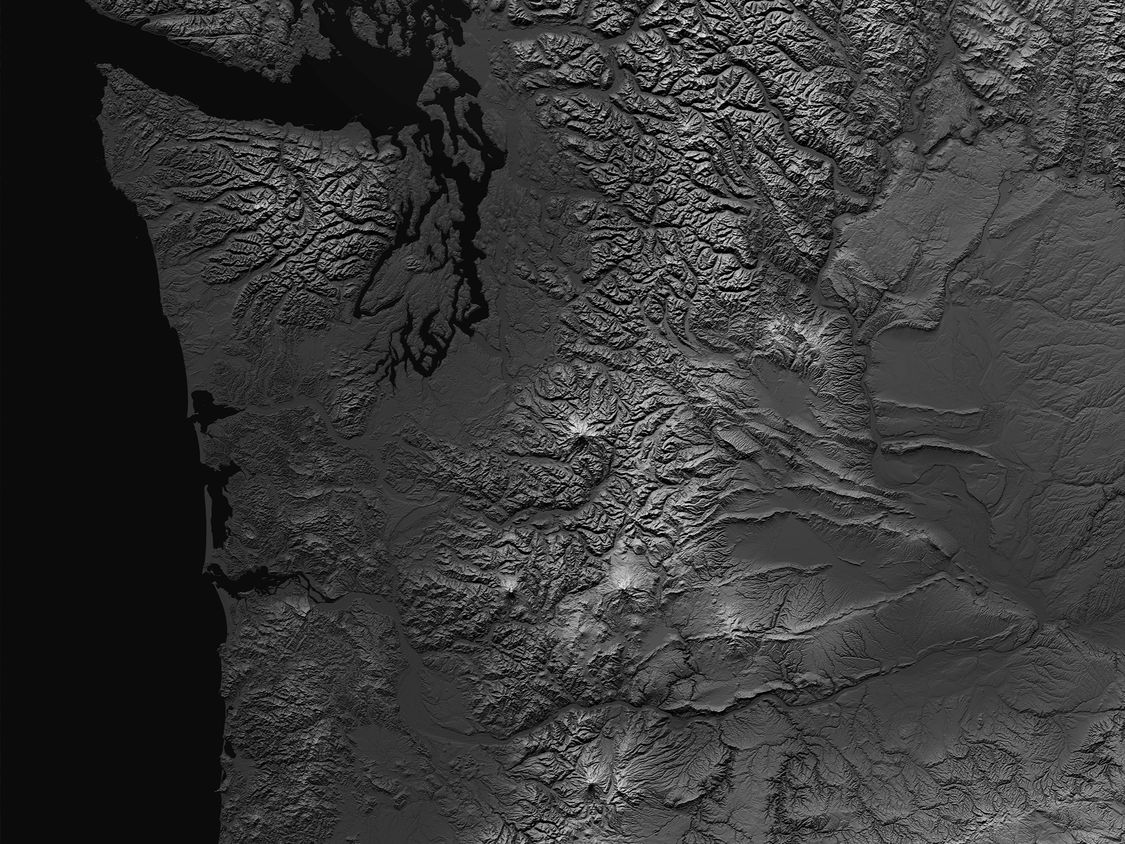 Cascade Mountain Range Map Art