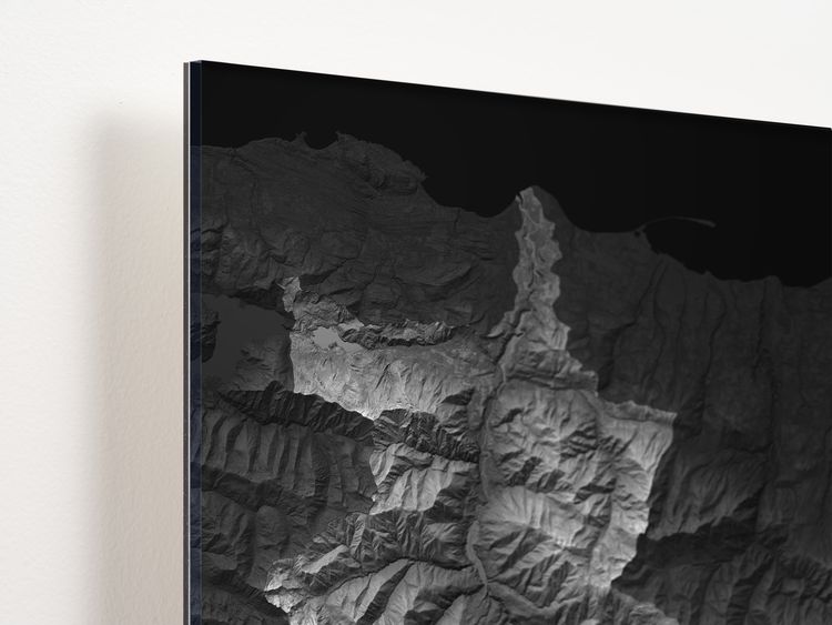 Elwha River Basin Map Art