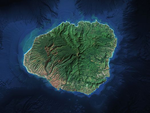 Hawaii Natural Color Map Art