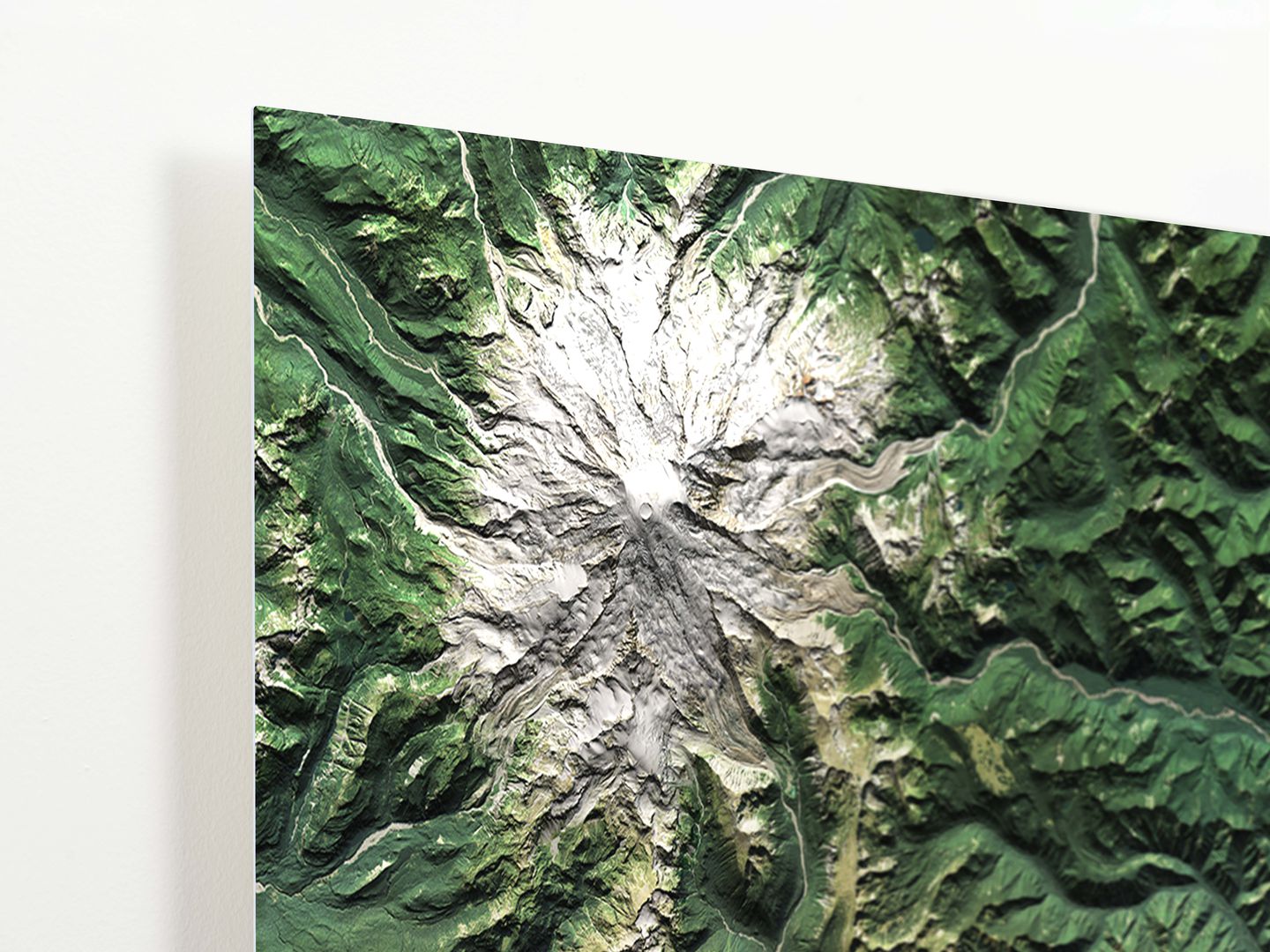 Mount Rainier Natural Color Map Art