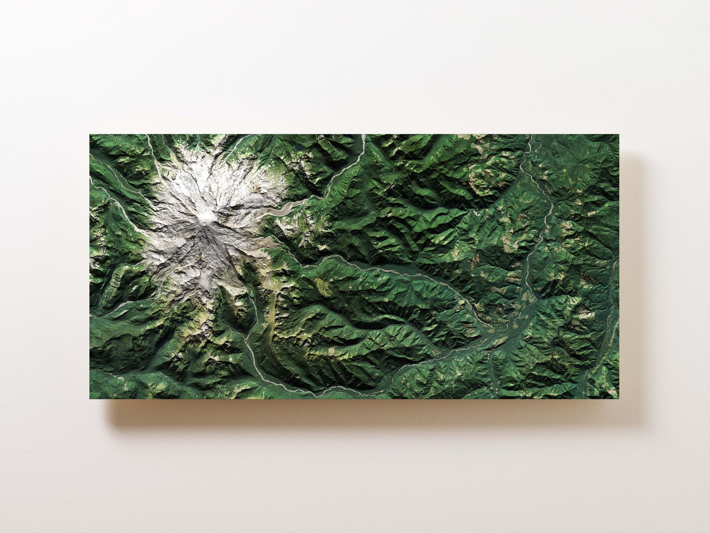 Mount Rainier Natural Color Map Art