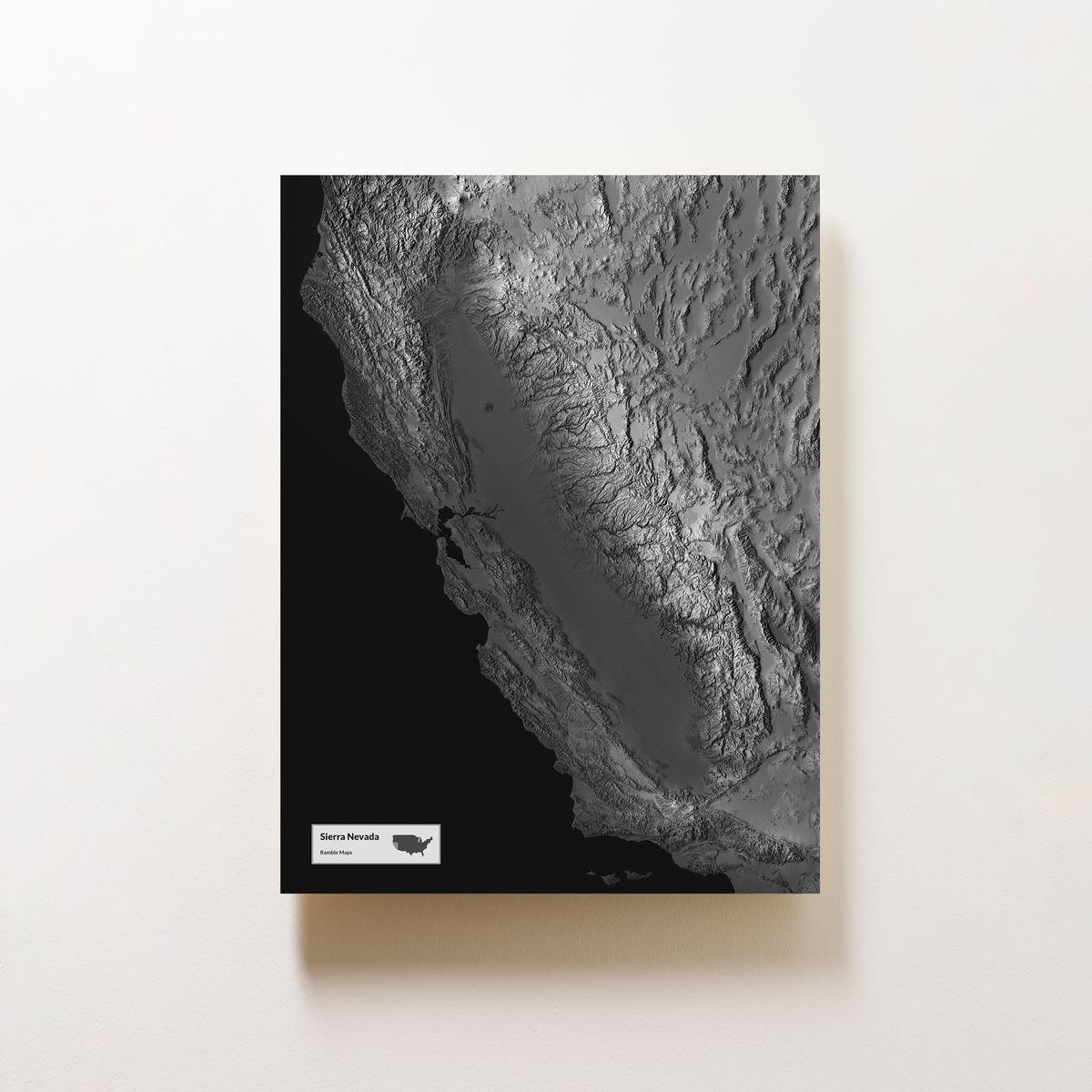 Sierra Nevada Terrain Map